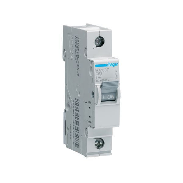 HAGER 63A S/P 10KA MCB DIN NFN163 – Pure Electrical Solutions
